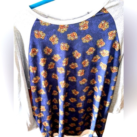LuLaRoe | Tops | Lularoe 3x Blue Camera Randy T Baseball Style Shirt ...